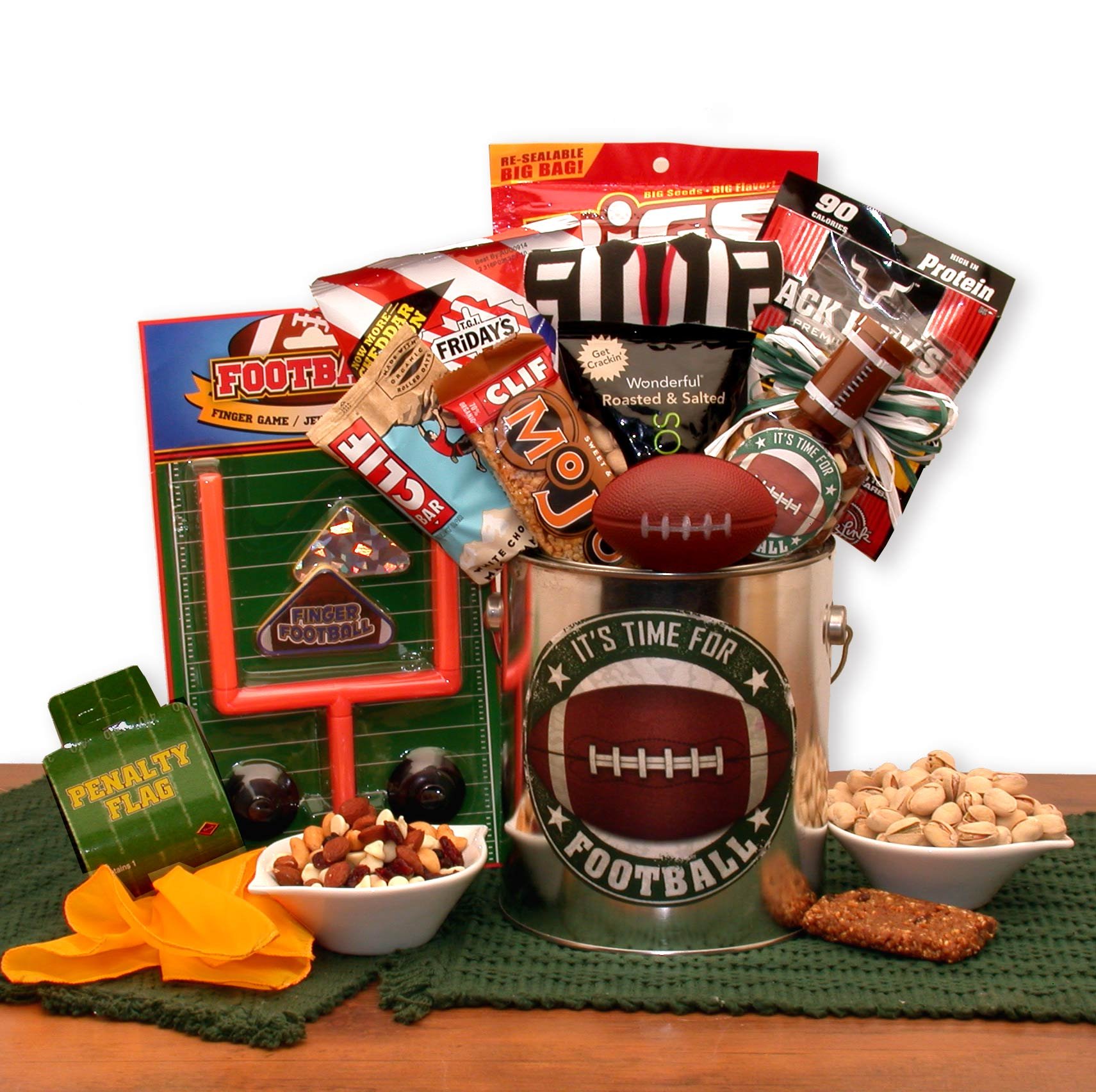 Football Snacks Fan Game Day Football Time Pail Gift Basket - Football gift - sprts themed gift