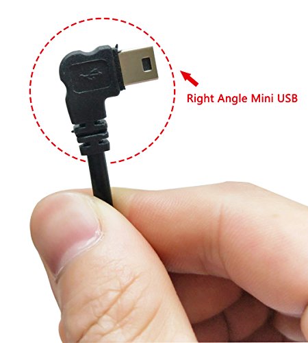 Dash Camera Hard Wire Kit- Right Angle Mini USB Dash Cam 10 Foot Hardwire and Fuse Kit for Dash Camera Power Supply Car Charger GPS Car DVR Power Box (Right Angle Mini USB and Fuse Kit)