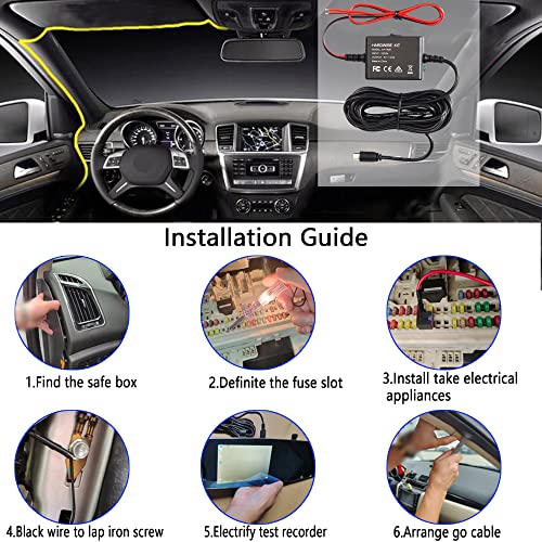 SinLoon Dash Cam Hardwire Kit, Micro USB12V-24V to 5V Car Dash Camera Charger Power Cord, with 3 Fuse Tap Cable and Installation Tool for Dashcam GPS Power Supply Radar Detectors and More(Micro)