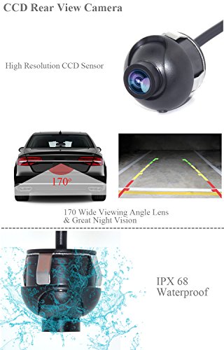 Auto Wayfeng WF® Universal Car Front/Side View Camera 360 Degrees Adjustable HD Color Night Vision for Parking Monitor DVD (Non-Mirror + No Parking Guideline)