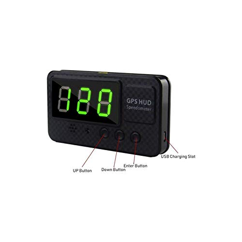 Digital Universal Car HUD GPS Speedometer with Fatigue Driving and Over Speed Alarm, Plug and Play,USB Charge,for Cars, Trucks, Motorcycle and Bicycle