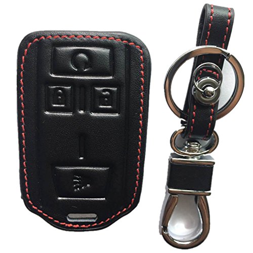 RPKEY Leather Keyless Entry Remote Control Key Fob Cover Case Protector Replacement Fit for Chevrolet Colorado Silverado 1500 2500 HD 3500 HD GMC Canyon Sierra 1500 2500 HD 3500 HD M3N-32337101…