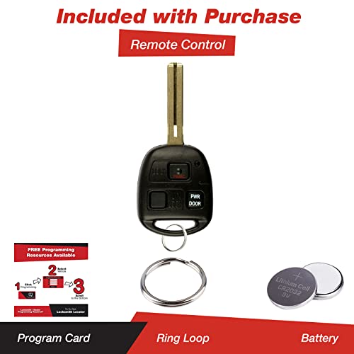 KeylessOption Keyless Entry Remote Fob Uncut Car Master Ignition Key Blade for RX330 RX350 RX400h RX450h, HYQ12BBT