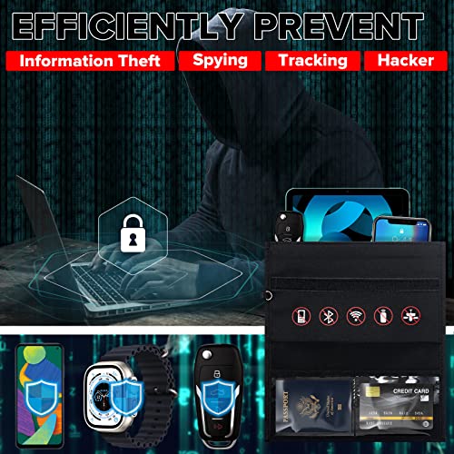 Faraday Bag Car Key Fob Protector,Signal Blocking Bag Mobile Phone Anti-Radiation Pouch Signal Shielding Bag Faraday Cage Car Accessories