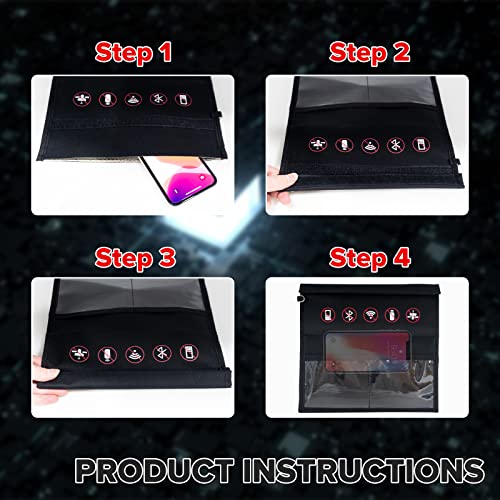 Faraday Bag Car Key Fob Protector,Signal Blocking Bag Mobile Phone Anti-Radiation Pouch Signal Shielding Bag Faraday Cage Car Accessories