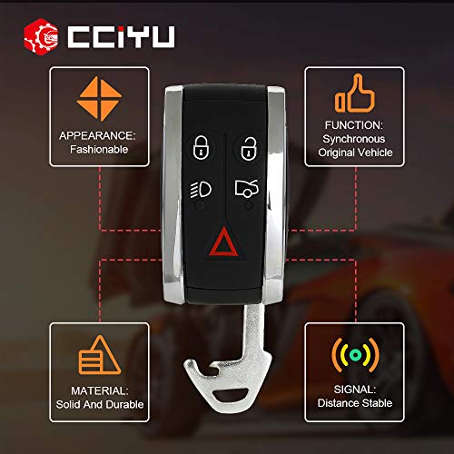 cciyu 1 X Flip Key Fob Uncut Blade (SHELL CASE) 5 Buttons Replacement for 07-15 for Jaguar XF XK8 XKR XK Keyless Entry Remote for Smart Key W/Insert with FCC: KR55WK45694 KR55WK49244