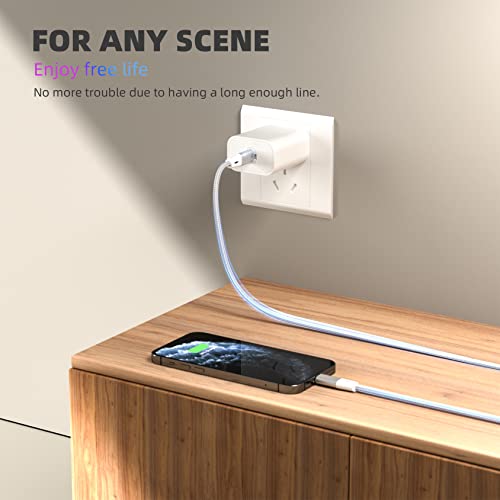 iPhone Charger Fast Charging,2 Pack 20W USB C Power Adapter Wall Charger with 6 FT MFi Certified USB C to Lightning Cable iPhone Fast Charger Cord Compatible with iPhone 14 13 12 11 Pro X 8 7 and More