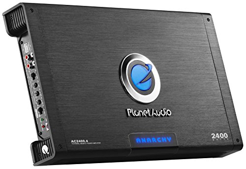 Planet Audio AC2400.4 Anarchy Series Car Audio Amplifier - 2400 High Output, 4 Channel, Class A/B, High/Low Level Inputs, High/Low Pass Crossover, Bridgeable, Full Range, For Stereo and Subwoofer