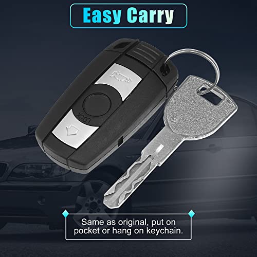 X AUTOHAUX 2pcs 315MHz KR55WK49127 Replacement Smart Proximity Keyless Entry Remote Car Key Fob for BMW 1 3 5 6 Series 2006-2014 3 Buttons with Door Key 46 Chip