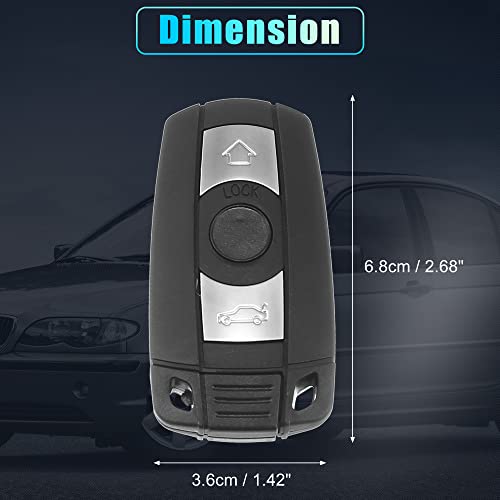 X AUTOHAUX 2pcs 315MHz KR55WK49127 Replacement Smart Proximity Keyless Entry Remote Car Key Fob for BMW 1 3 5 6 Series 2006-2014 3 Buttons with Door Key 46 Chip