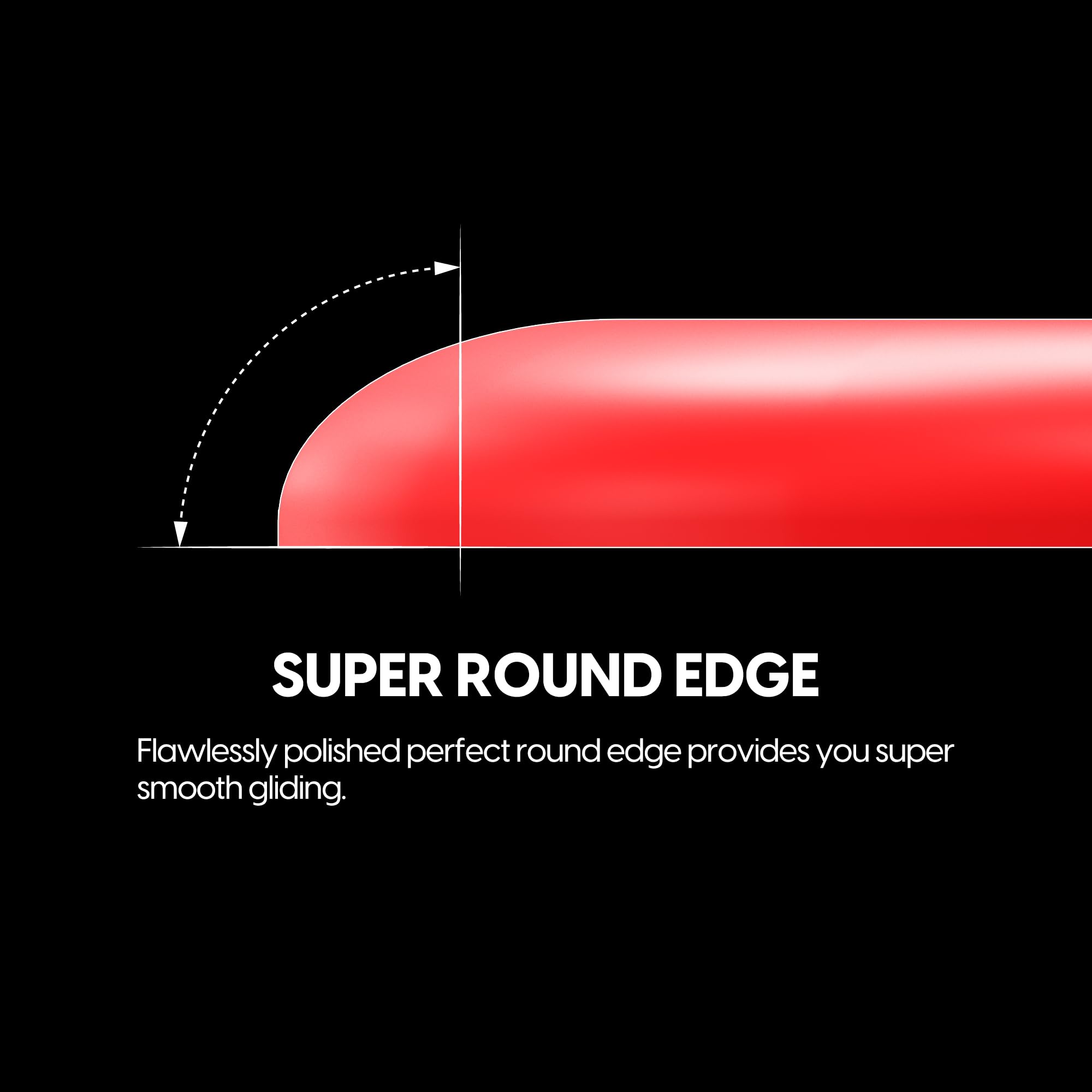 Superglide2 - New Controllable Speed Textured Surface Smoothest Mouse Feet/Glides Made with Ultra Strong Glass Smooth and Durable Sole for Razer DeathAdder V3 Pro [Red]