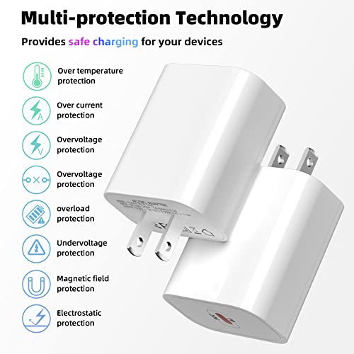 iPhone Charger Fast Charging,2 Pack 20W USB C Power Adapter Wall Charger with 6 FT MFi Certified USB C to Lightning Cable iPhone Fast Charger Cord Compatible with iPhone 14 13 12 11 Pro X 8 7 and More