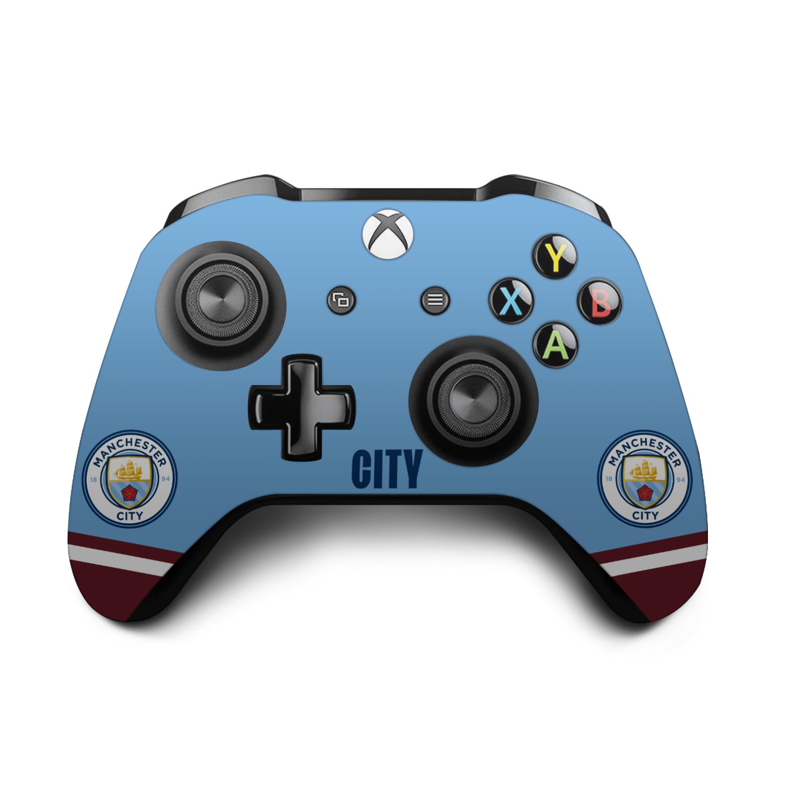 Head Case Designs Officially Licensed Manchester City Man City FC 2022/23 Home Kit Logo Art Vinyl Sticker Gaming Skin Decal Cover Compatible With Xbox One S Console and Controller Bundle
