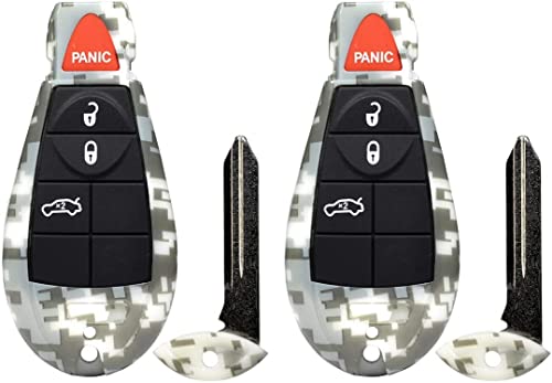 2x Camouflage New Keyless Entry 4 Buttons Remote Start Car Key Fob IYZ-C01C Compatible with 300 Challenger Charger Durango Grand Cherokee
