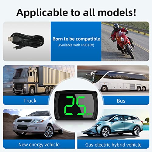 AWOLIMEI Car Hud GPS Speedometer,Head Up Display for Cars with Speed、Mph,USB Plug and Play,Suitable for All Car