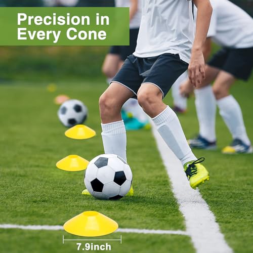 Ambifirner Agility Training Equipment Set - Agility Ladder(12 Rungs/20ft), 4 Speed Hurdles, 12 Training Cones, Jump Rope, Parachute for Speed/Soccer/Football Training with Carry Bag