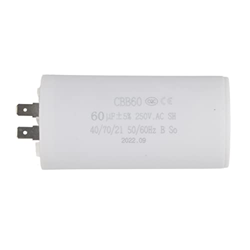 Watris Veiyi AC 250v 60μF CBB60 Run Capacitor, 50/60HZ Run Capacitor, Cylinder Shaped Motor Start Capacitor for Motor Cool/Heat Pump Washing Machine, AC Capacitor