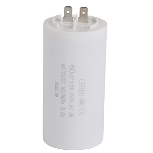 Watris Veiyi AC 250v 60μF CBB60 Run Capacitor, 50/60HZ Run Capacitor, Cylinder Shaped Motor Start Capacitor for Motor Cool/Heat Pump Washing Machine, AC Capacitor