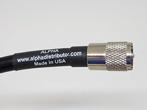 Alpha - 3ft RG8u RG8 Coax Cb Ham Radio Cable with AMPHENOL PL259s Attached