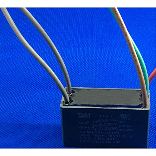 SaiDian 1Pcs Ceiling Fan Capacitor 5 Wire CBB61 2.5uf+3.5uf+4uf 250V 300V AC 50/60Hz