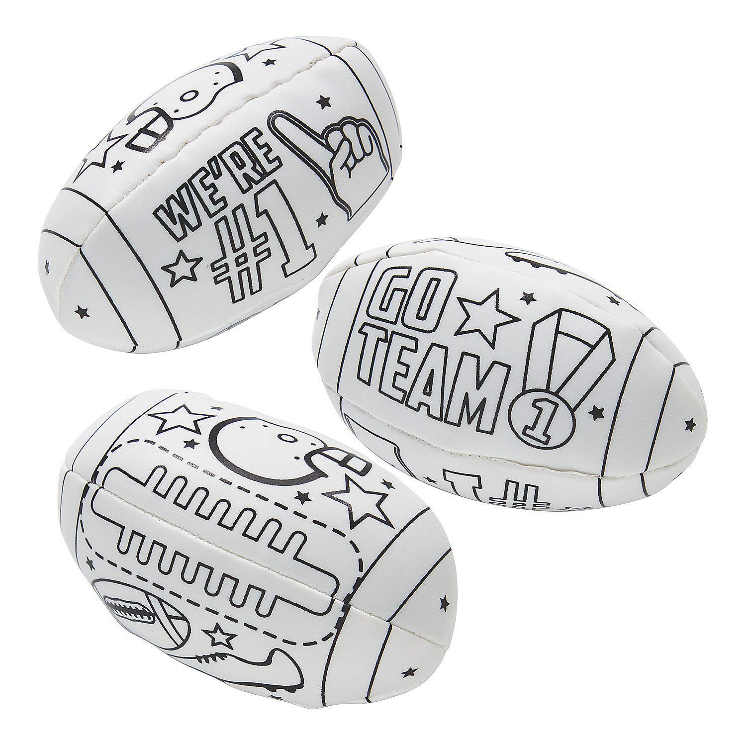 Fun Express Color Your Own Footballs - Craft Kits - 12 Pieces