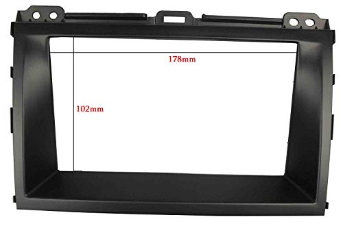 YuYue Radio Stereo Panel for 2002-2009 Toyota Land Cruiser Prado 120 Lexus Gx470 2 Din Car Radio Frame Fascia Panel DVD Stereo CD Panel Dash Mount Refit Installation Trim Kit Frame (Black)