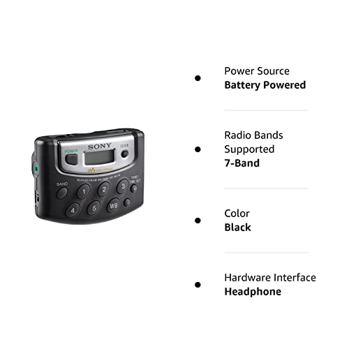 Sony SRF-M37W Walkman Digital Tuning Weather/FM/AM Stereo Radio (Black)