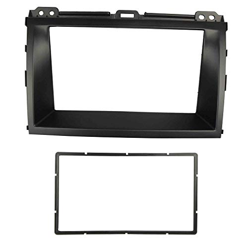 YuYue Radio Stereo Panel for 2002-2009 Toyota Land Cruiser Prado 120 Lexus Gx470 2 Din Car Radio Frame Fascia Panel DVD Stereo CD Panel Dash Mount Refit Installation Trim Kit Frame (Black)