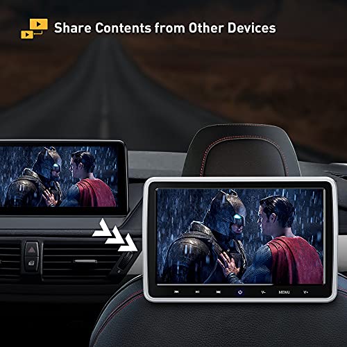 XTRONS Dual Car DVD Players 10.1 Inch Grade-A TFT Screen Portable Car Headrest CD Player with 2 New White Wireless IR Headphones Support HDMI Input, USB SD, AV in & Out, Region Free, 32 Bit Games