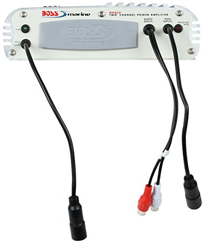 BOSS Audio Systems MR800 Marine Grade 800 Watt, 2 Channel, 2 4 Ohm Stable Class AB, Full Range, Bridgeable, Mosfet Power Supply Amplifier with Remote Subwoofer Control