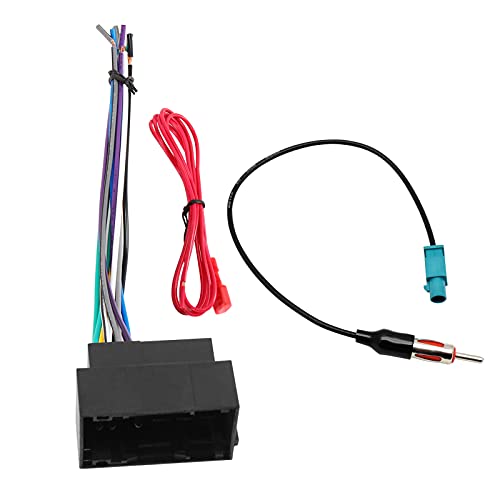 RED WOLF Car Stereo Wiring Harness Antenna Adapter Plug Compatible with Dodge Ram 2013-2020, Jeep 2014-2020, Chrysler 2015-2020 Aftermarket Stereo Nav Cable Connector No Factory Premium Amp