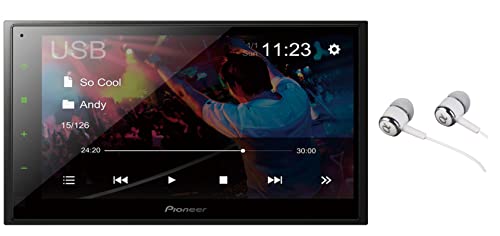Pioneer 6.8" Double DIN Touchscreen Display, Apple iPhone and Android Music Support, Bluetooth in-Dash AM/FM Front USB Digital Multimedia Car Stereo Receiver/Free Alphasonik Earbuds
