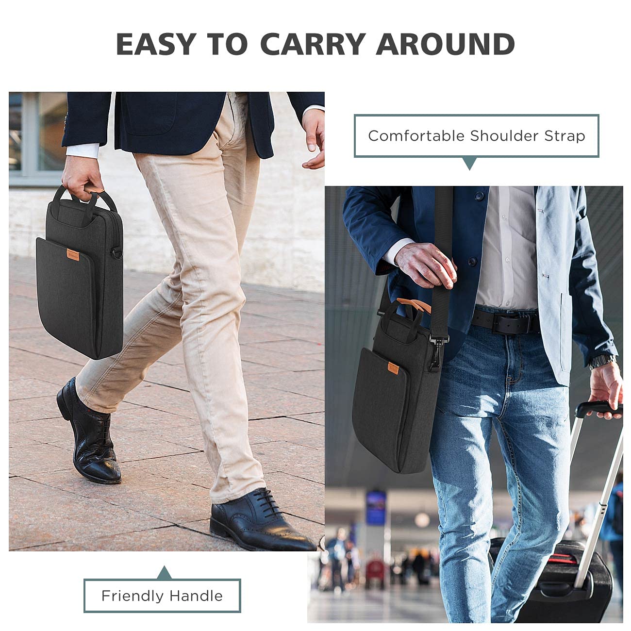 NIDOO Laptop Shoulder Bag for 13" 13.6" Macbook Air M3 M2/ MacBook Pro / 12.9" 13" iPad Pro M4/ iPad Air M2 Tablet / 13 inch Surface Pro 10 9 8, Vertical Laptop Sleeve Handbag for 13.4" XPS 13 Samsung
