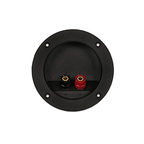 Goldwood Sound Speaker Box Terminal Cups 2 Round Power Speaker Terminal Plates Black (RGT-4025-2)