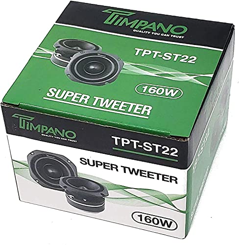 Timpano Super Tweeter TPT-ST22 Titanium Bullet Horn Tweeter, 8 Ohms 80 Watts RMS Power, 160 Watts Continuous Power, 1.75 Inch Voice Coil Super Tweeter for Pro Car Audio (Single)