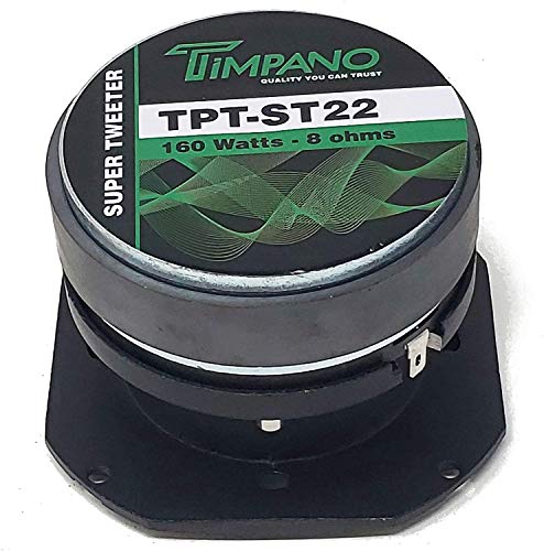 Timpano Super Tweeter TPT-ST22 Titanium Bullet Horn Tweeter, 8 Ohms 80 Watts RMS Power, 160 Watts Continuous Power, 1.75 Inch Voice Coil Super Tweeter for Pro Car Audio (Single)