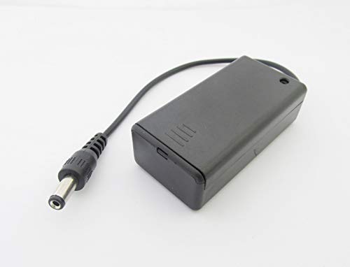 Connector and Terminal 9V 9-Volt PP3 Battery Holder Box Case Cover Switch DC Power 5.5mm x 2.1mm Male