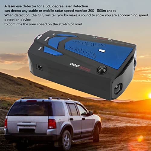 Car Radar Detector, Dc 12v Long Range Laser Radar Detector with 360 Degree Protection, Voice Alerts and and Speed Camera Alerts Vehicle Electronics Car Speed Detector Radar for Police(Blue)