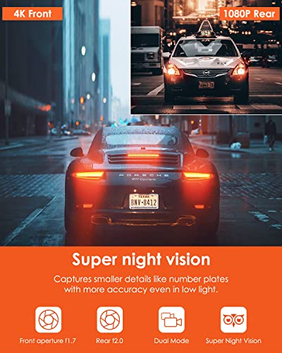 Vantrue X4S Duo Dash Cam+Harewire Kit+GPS Mount