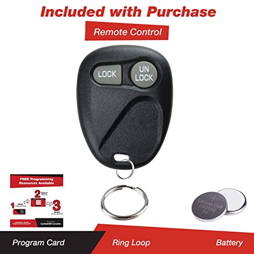 KeylessOption Keyless Entry Remote Control Key Fob for 97-99 Silverado Sierra Yukon Tahoe Suburban S10 Tracker Topkick 16245100-29