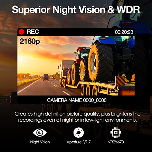 RexingUSA V1-4K Ultra HD Car Dash Cam with Wi-Fi 2.4” LCD Screen | 170° Wide Angle Dashboard Camera Recorder with G-Sensor | WDR | Loop Recording | Supercapacitor | Mobile App | 256GB Supported