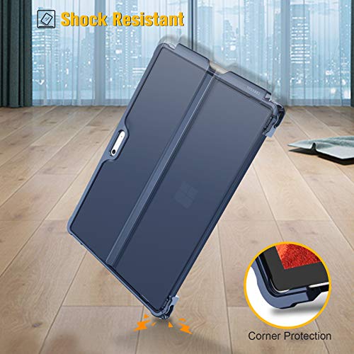 Fintie Hard Case for Microsoft Surface Pro 7 Plus, Surface Pro 7/6/5/LTE, Shockproof Folio Protective Rugged Cover Compatible with Type Cover Keyboard + Original Kickstand (Frost Blue)