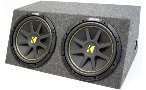 Kicker Bundle Compatible with Universal Vehicle 43C124 Dual 12" Loaded Sub Box Enclosure