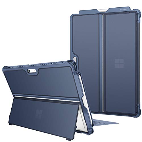 Fintie Hard Case for Microsoft Surface Pro 7 Plus, Surface Pro 7/6/5/LTE, Shockproof Folio Protective Rugged Cover Compatible with Type Cover Keyboard + Original Kickstand (Frost Blue)