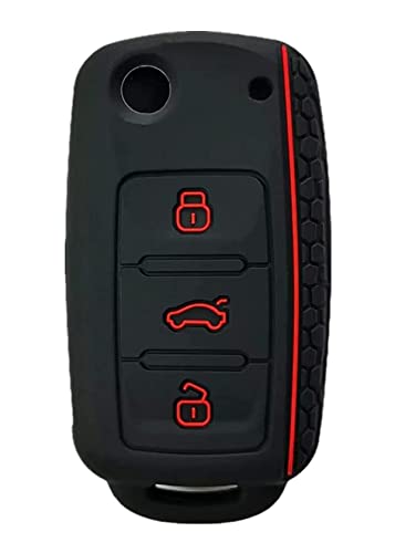 KAWIHEN Silicone Key Fob Cover Compatible with for Volkswagen Bettle Golf Jetta Passta HLO1J0959753AM HLO1J0959753D NBG735868T NBG 735868T