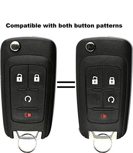 KeylessOption Keyless Car Remote Uncut Flip Ignition Key Fob Replacement for OHT01060512
