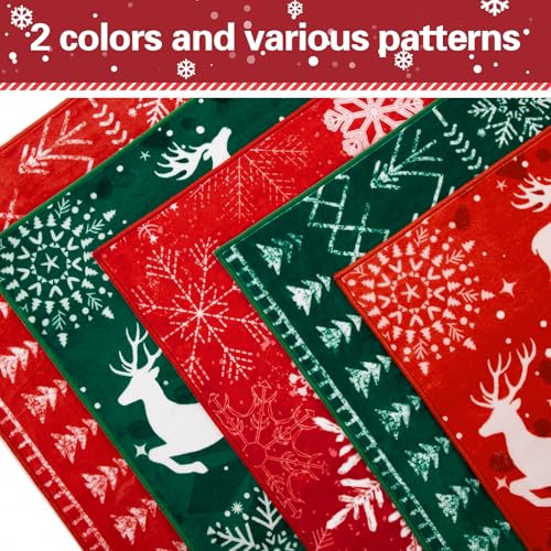 Carvapet Christmas Rug - Charming Christmas Tree, Playful Elk and Delicate Snowflake Patterns, Non-Slip, Machine Washable Mat for Living Rooms, Hallways and Bedrooms(Snowflake Red,2x3)