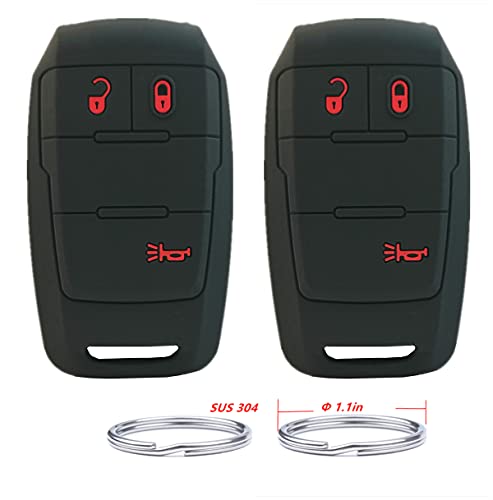 KAWIHEN Silicone Key Fob Cover Compatible with for 2019 2020 2021 RAM 2500 3500 4500 5500(3 Buttons)
