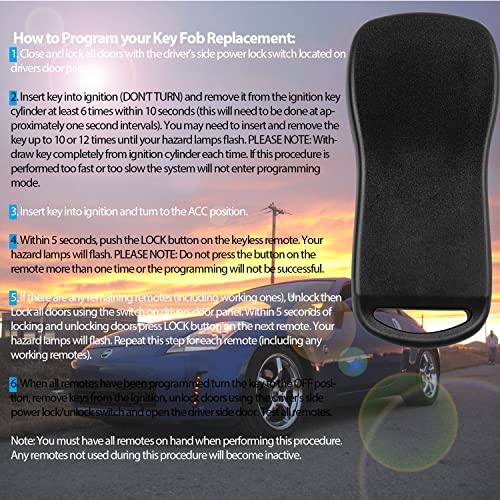 Remote Key Replacement for FCCID: KBRASTU15 CWTWB1U733 fits for 2003 2004 2005 2006 2007 2008 2009 Nissan 350Z Altima Nissan Armada Maxima Murano Quest/ 2007-2015 Nissan Sentra Versa Keyless Entry