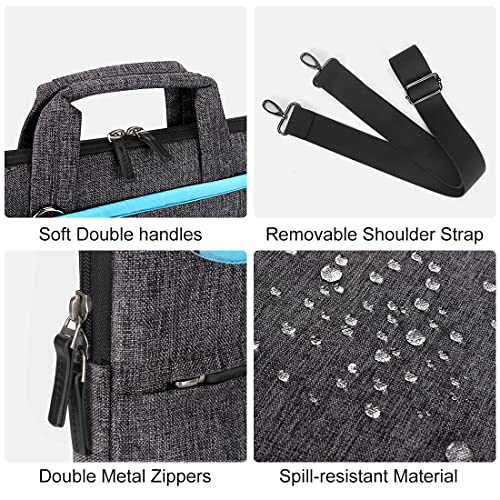 DOMISO 14 inch Laptop Sleeve Shoulder Bag Water-Resistant Protective Messenger Bag Business Briefcase Handbag for 14" Notebook/Lenovo ThinkPad E480 Yoga 920/13.5" Microsoft Surface Book, Blue